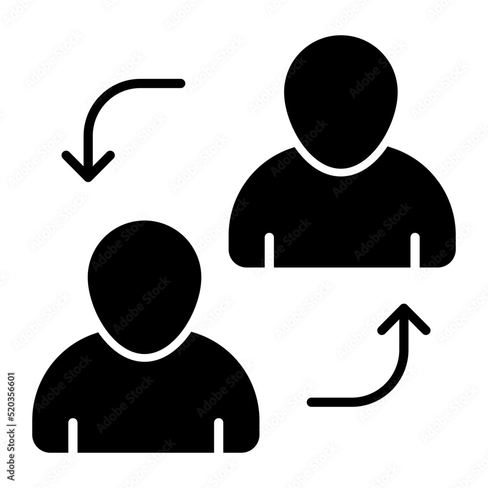 Glyph design icon of employee turnover Stock Vector | Adobe Stock