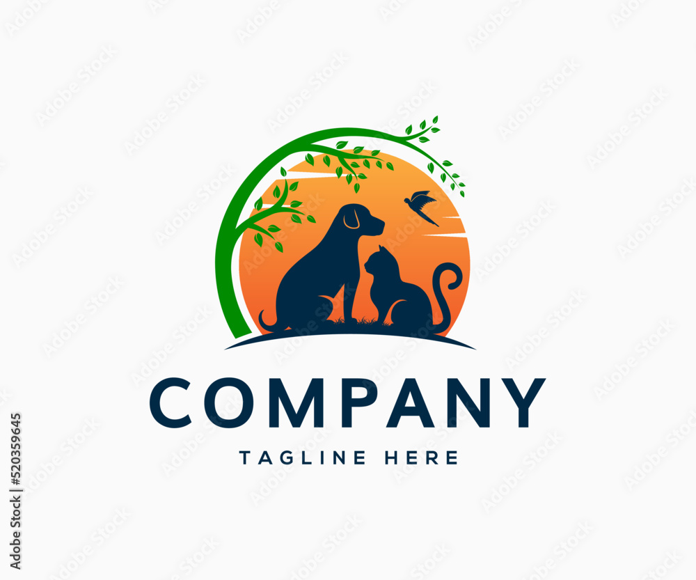 Animal logo design. Pet logo design template Stock Vector | Adobe Stock