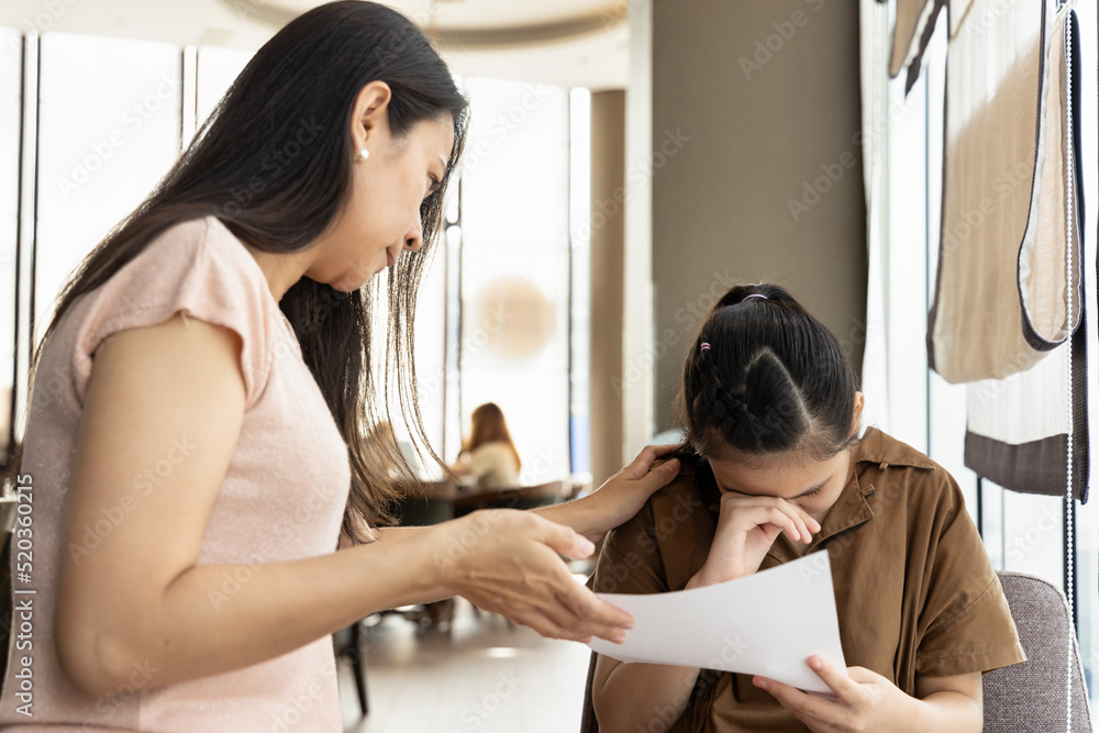 Mother feeling angry after seeing failed examination paper result from ...