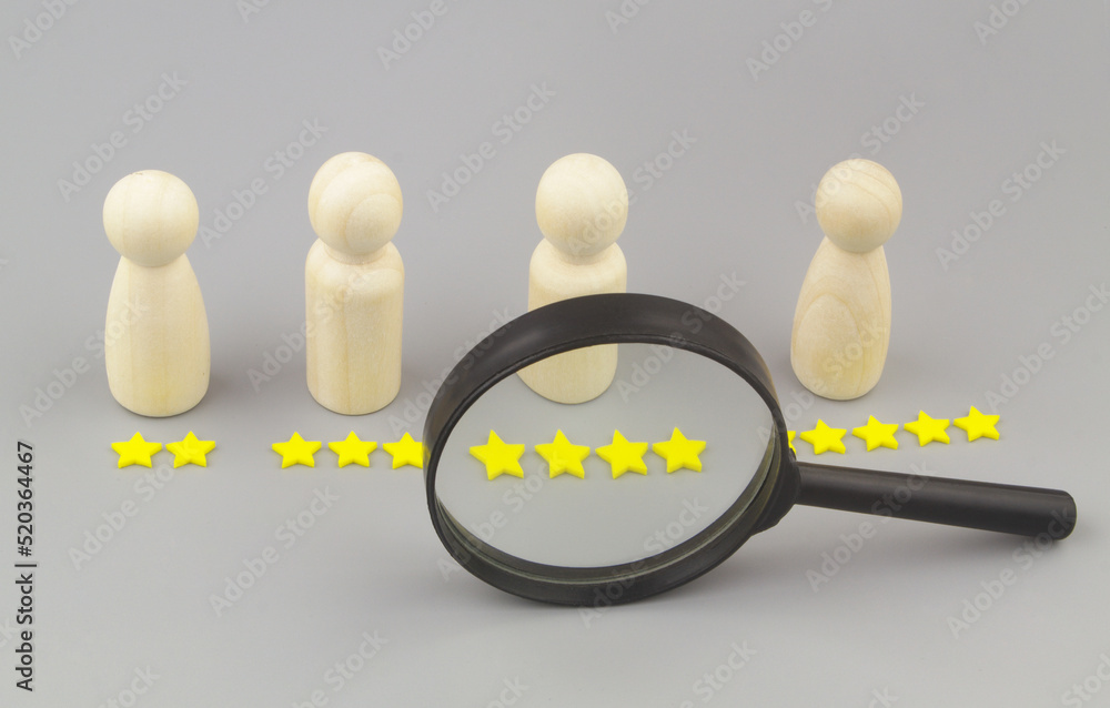 Test people skills concept. People figures with different amount of ...