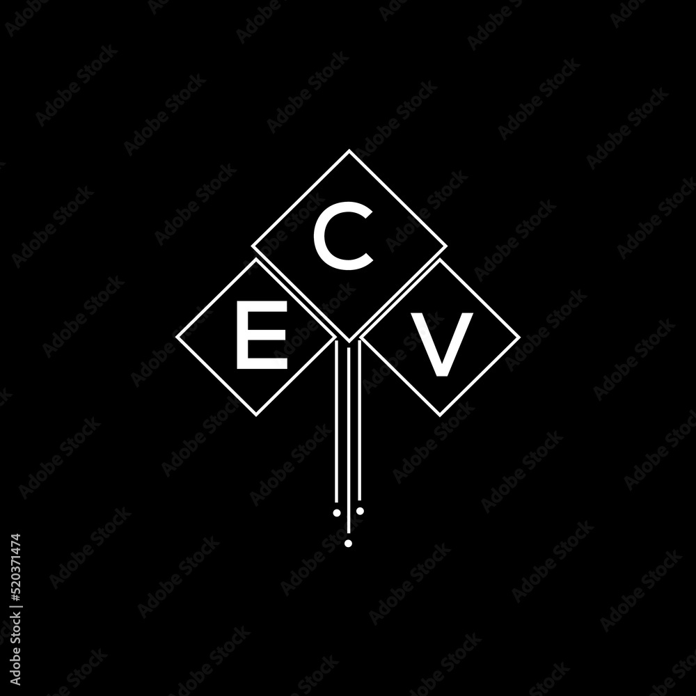 ECV letter logo design with white background in illustrator, ECV vector ...