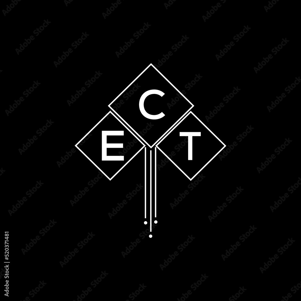 ECT letter logo design with white background in illustrator, ECT vector ...