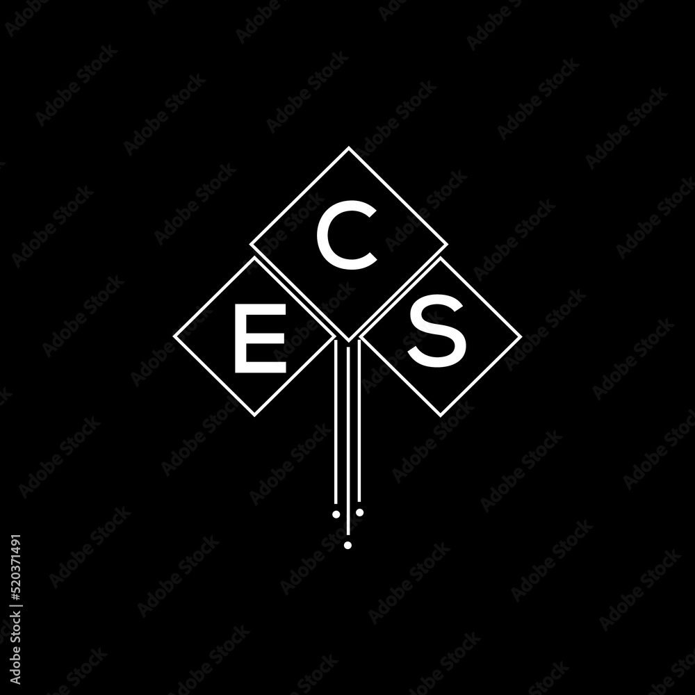 ECS letter logo design with white background in illustrator, ECS vector logo modern alphabet ...