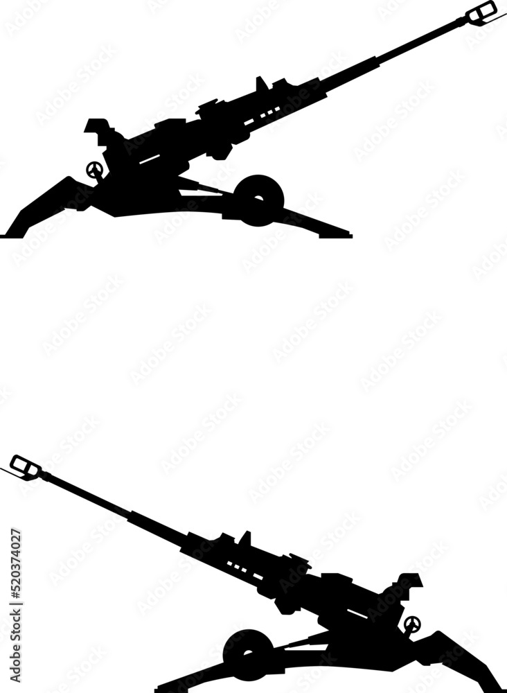 m777 howitzer icon. army artillery system. isolated vector image Stock ...