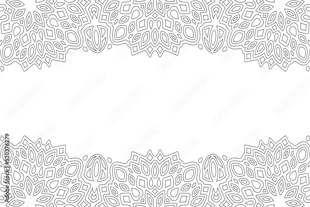 Line art for coloring book with abstract border Stock Vector | Adobe Stock
