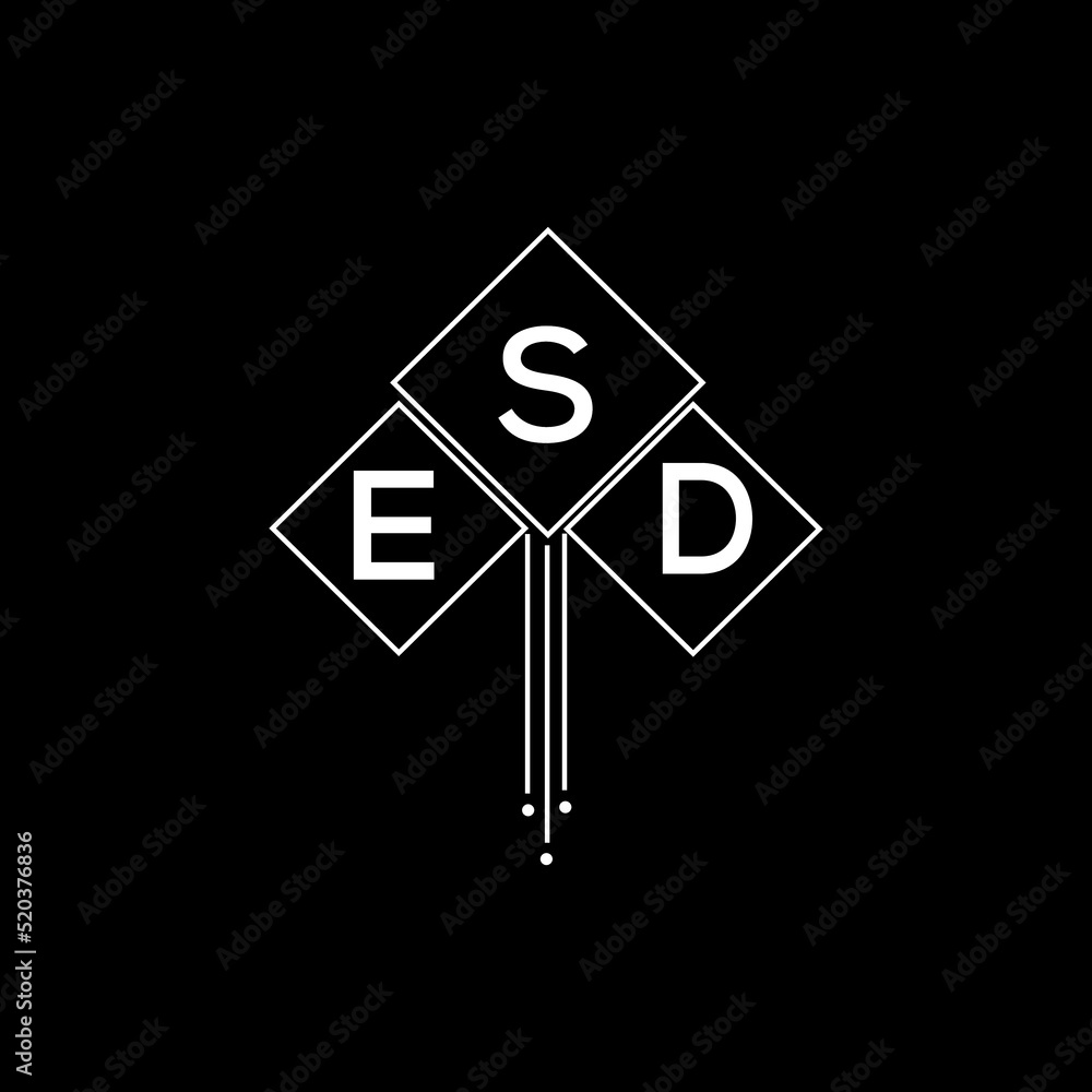 ESD letter logo design with white background in illustrator, ESD vector ...