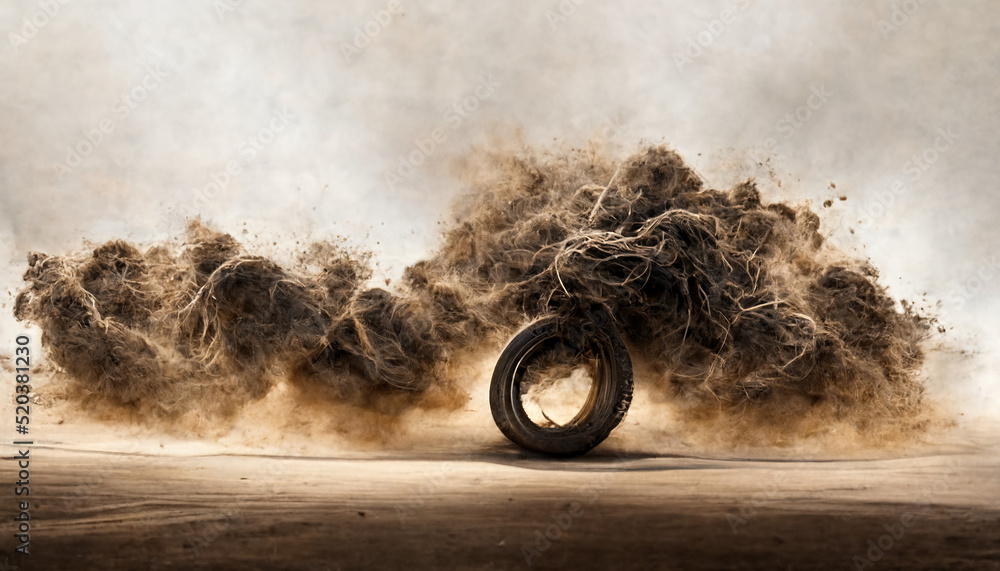 Drag racing, drift, rally, motocross, off-road and so on. Isolated tire ...