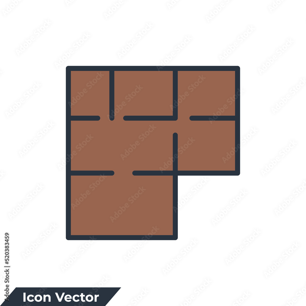 house plan icon logo vector illustration. floor plan symbol template ...