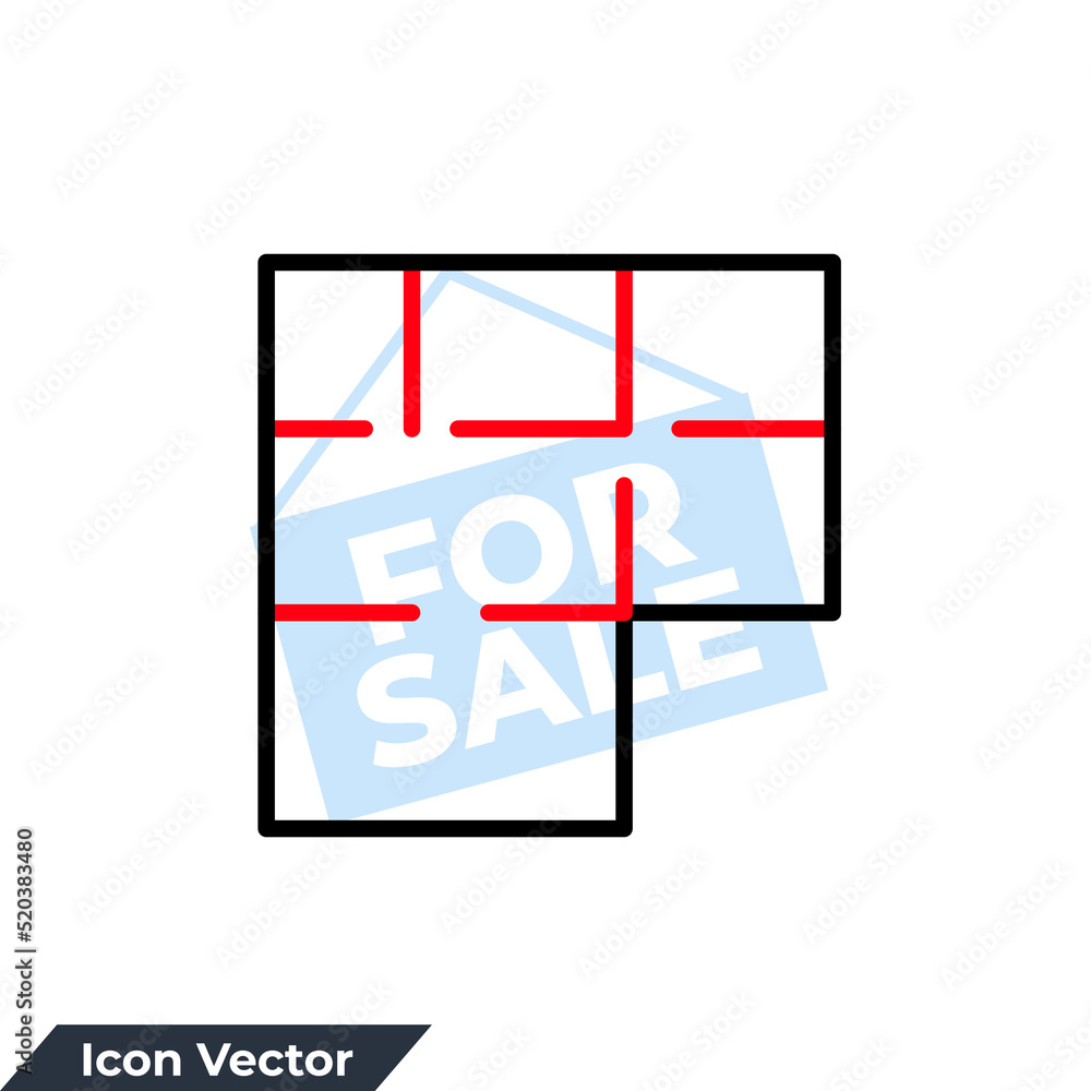 house plan icon logo vector illustration. floor plan symbol template ...