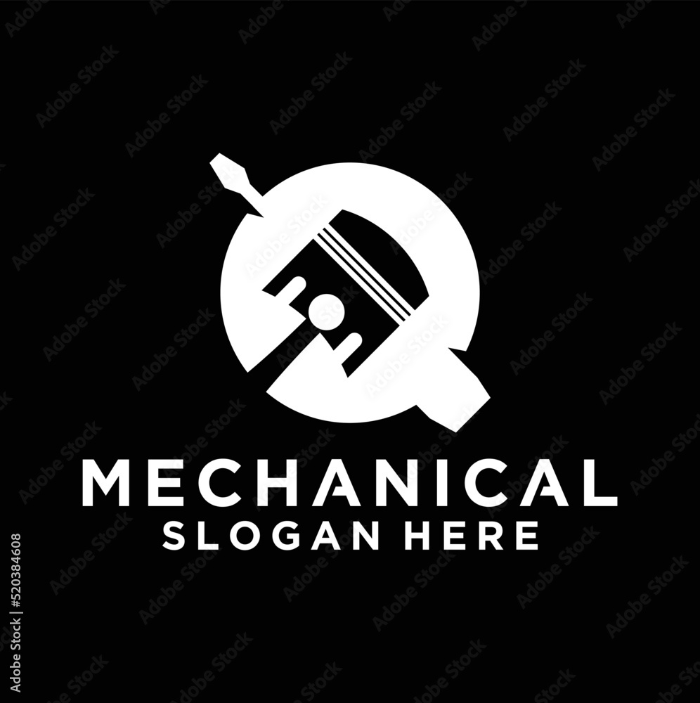 Mechanic logo vehicle and industrial engine repair logo design ...