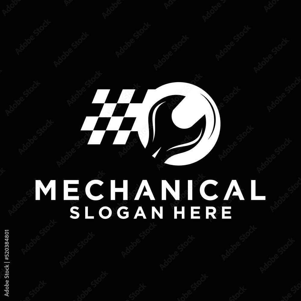 Mechanic logo vehicle and industrial engine repair logo design ...