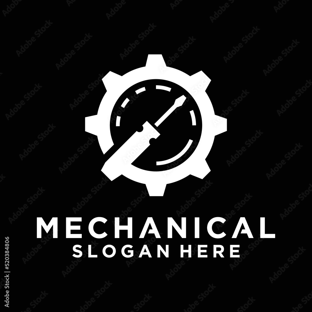Mechanic logo vehicle and industrial engine repair logo design ...