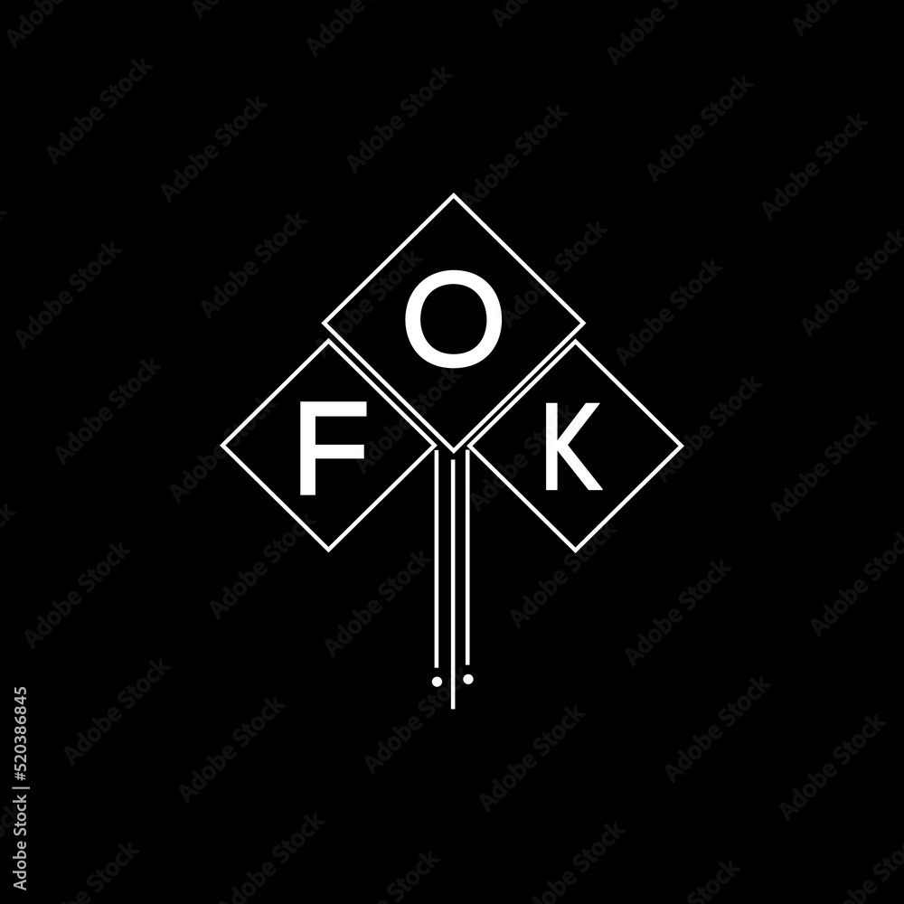 FOK letter logo design with white background in illustrator, FOK vector ...