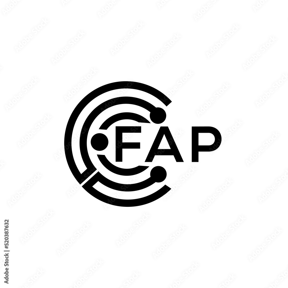 FAP letter technology logo design.FAP creative initials monogram vector ...