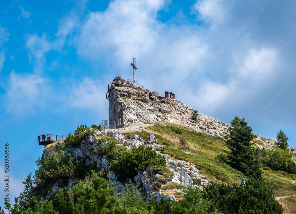 The Austrian fortification ot the first world War situated on the top of Pizzo di Levico (Cima ...