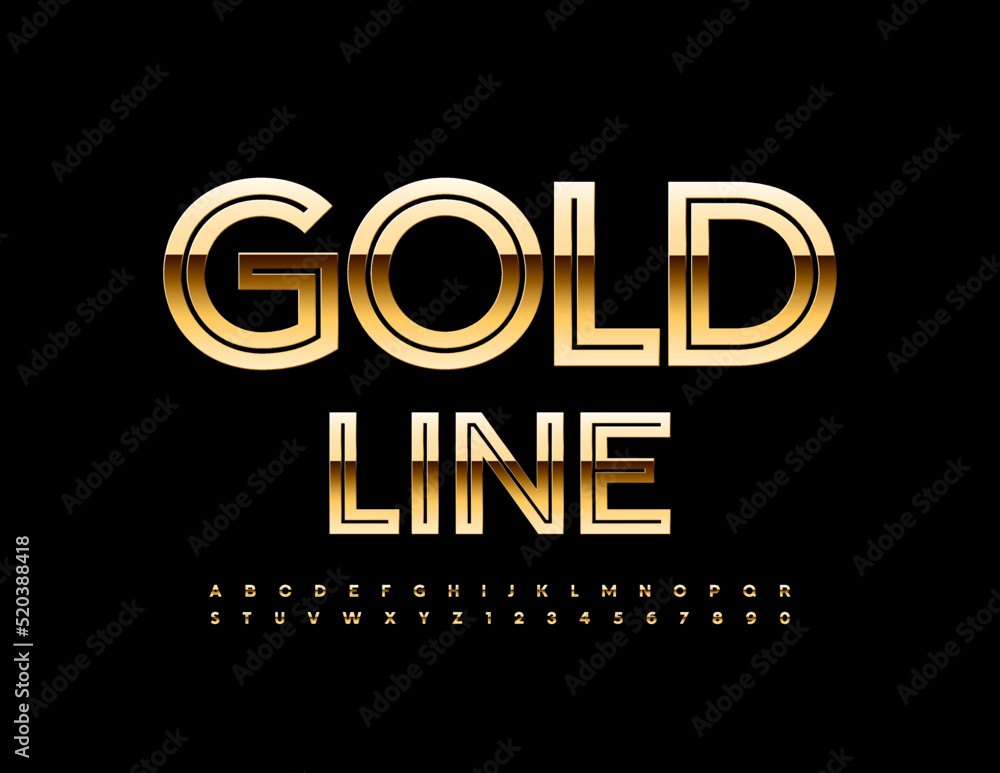 Vector premium emblem Gold Line. Rich style Font. Modern chic style ...