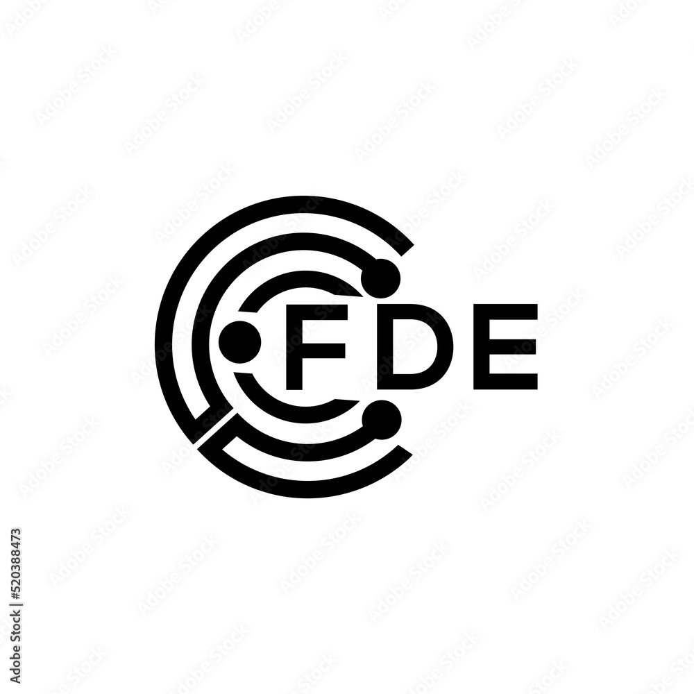 FDE letter technology logo design.FDE creative initials monogram vector ...