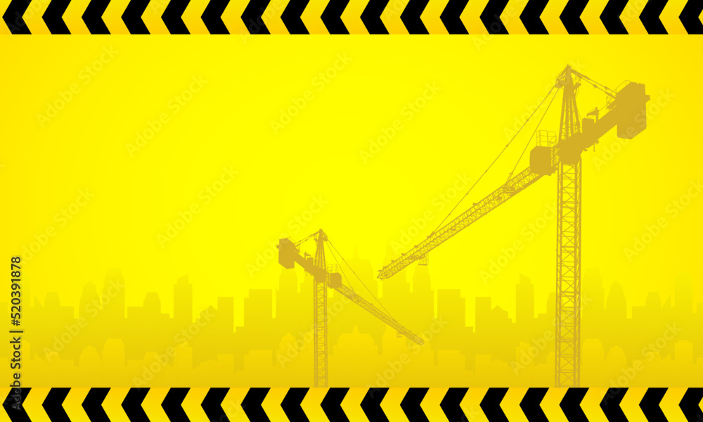 Construction background vector graphic illustration. yellow arrow shape ...