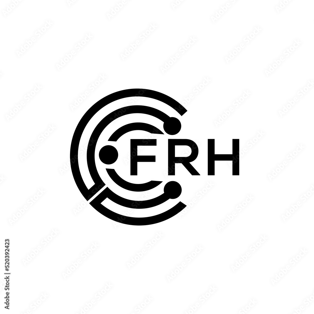 FRH letter technology logo design.FRH creative initials monogram vector ...