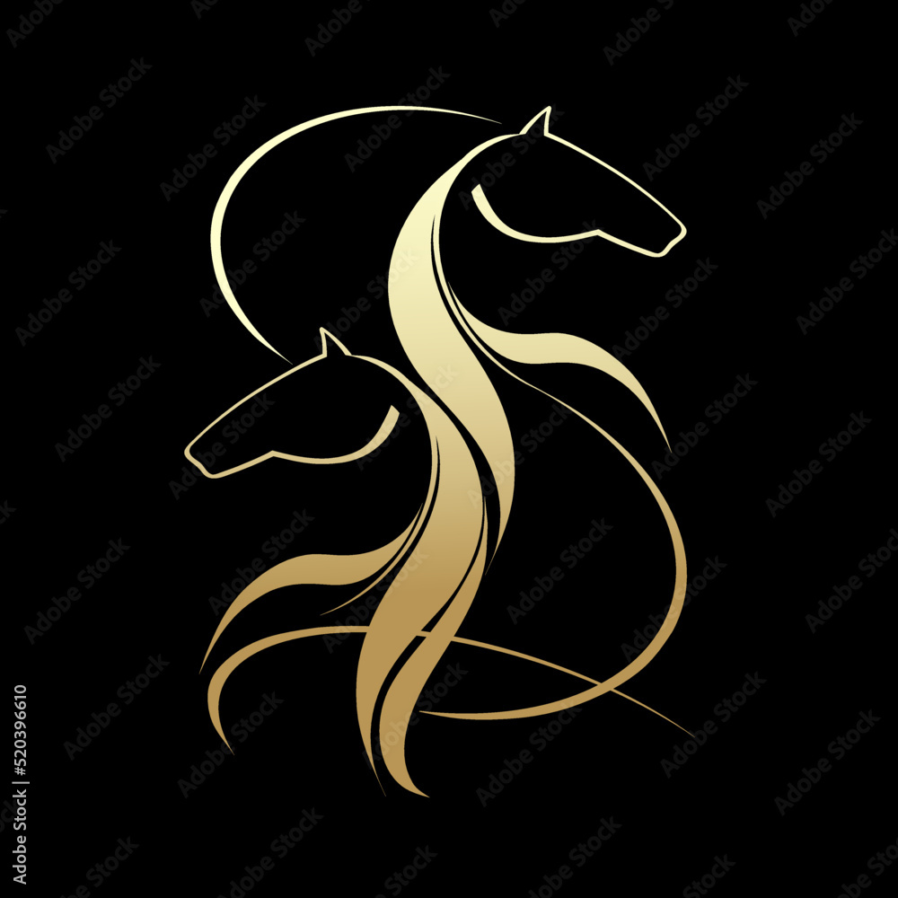 Horse symbol. Horse head logo design. Tattoo animals Stock Vector ...