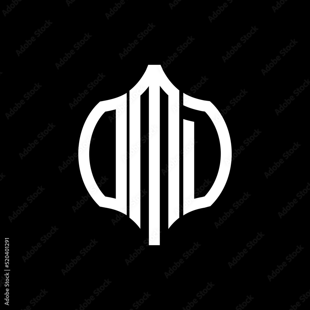 OMD letter logo. OMD best black background vector image. OMD Monogram logo design for ...
