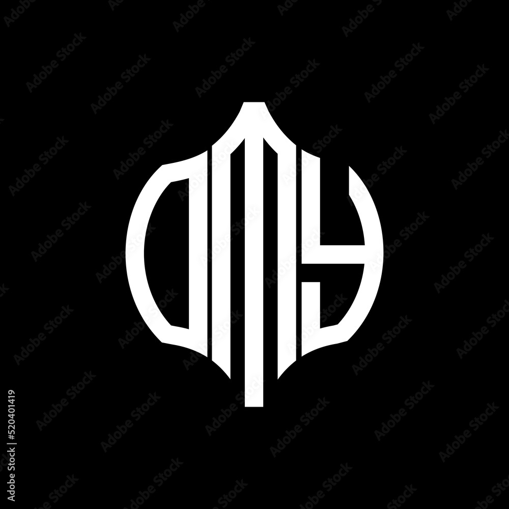 OMY letter logo. OMY best black background vector image. OMY Monogram ...