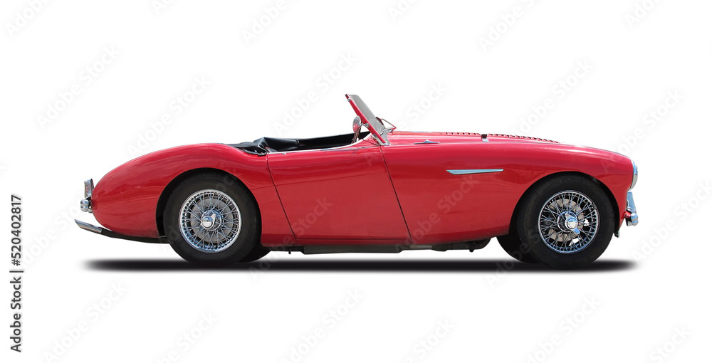 Austin Healey 100 roadster car, side view isolated on white background ...