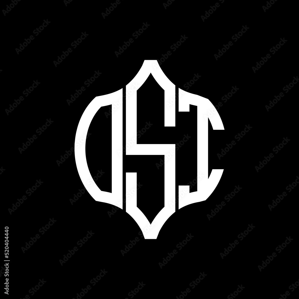 OSI letter logo. OSI best black background vector image. OSI Monogram ...