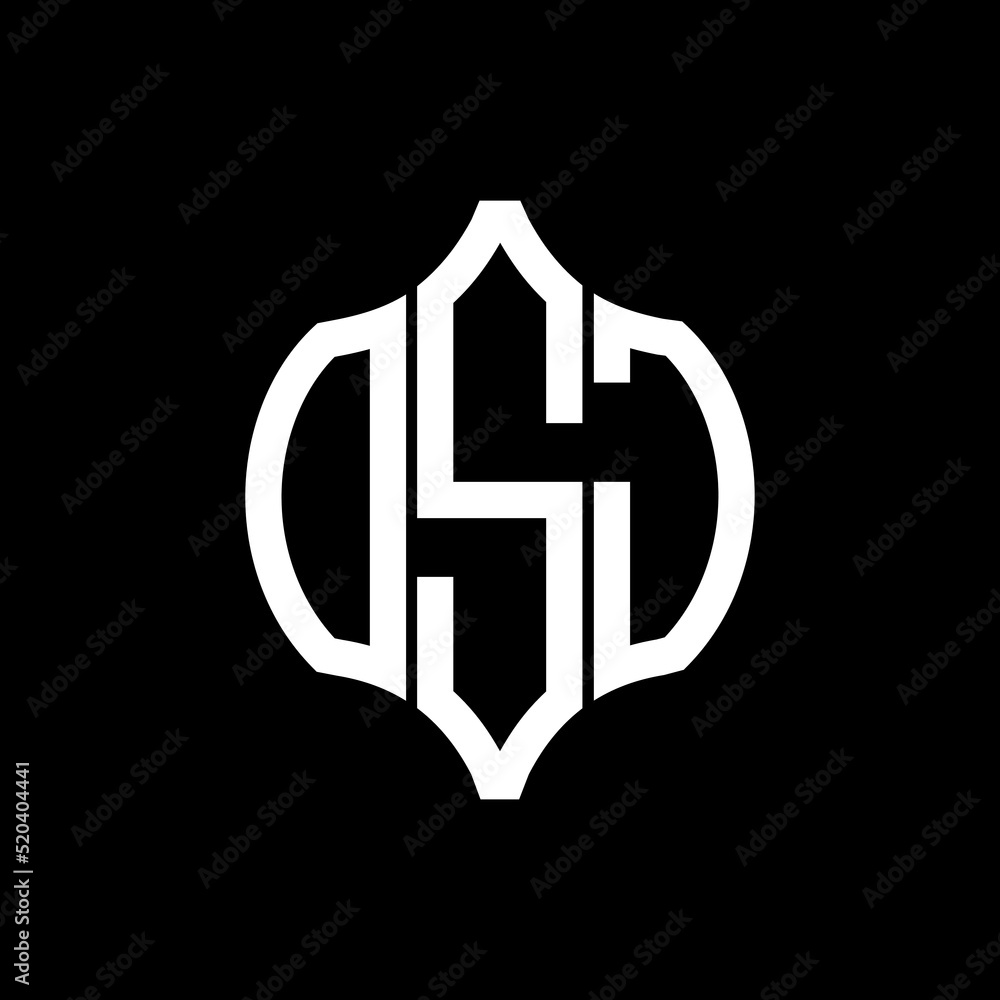 OSJ letter logo. OSJ best black background vector image. OSJ Monogram ...