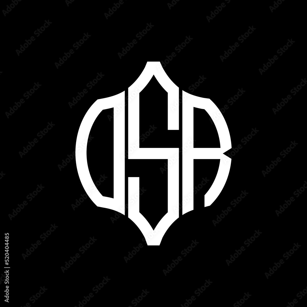 OSR letter logo. OSR best black background vector image. OSR Monogram ...