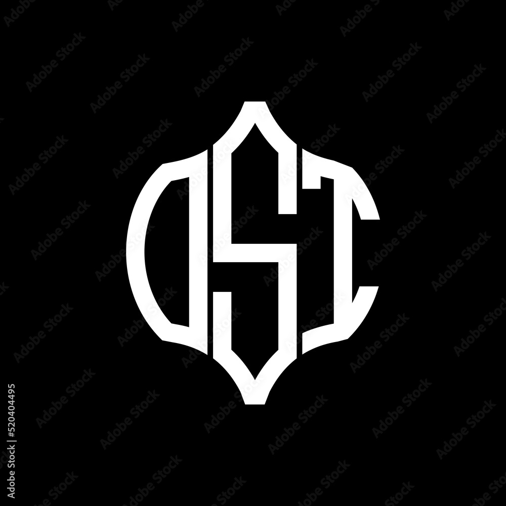 OST letter logo. OST best black background vector image. OST Monogram ...
