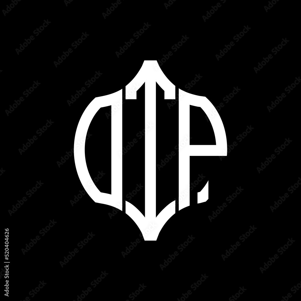 OTP letter logo. OTP best black background vector image. OTP Monogram ...