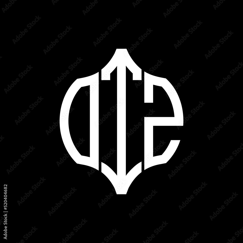 OTZ letter logo. OTZ best black background vector image. OTZ Monogram ...