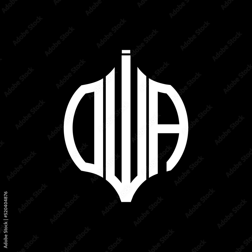 OWA letter logo. OWA best black background vector image. OWA Monogram ...