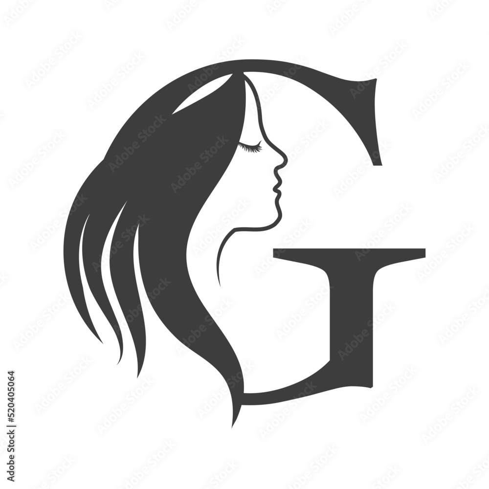 Woman face Letter G beauty logo design. Stock Vector | Adobe Stock