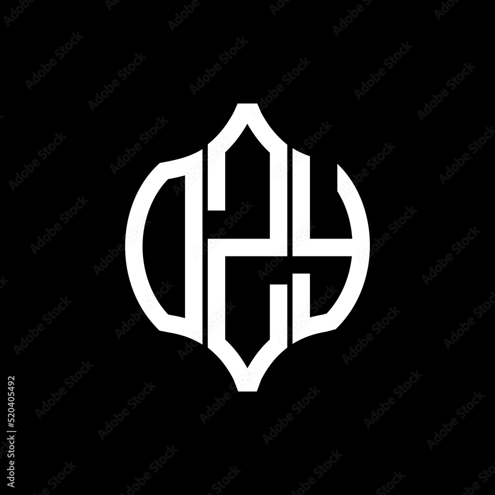 OZY letter logo. OZY best black background vector image. OZY Monogram ...