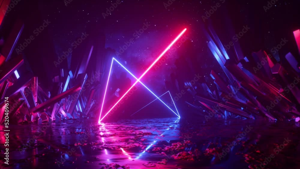 cycled 3d animation, abstract neon background, extraterrestrial ...