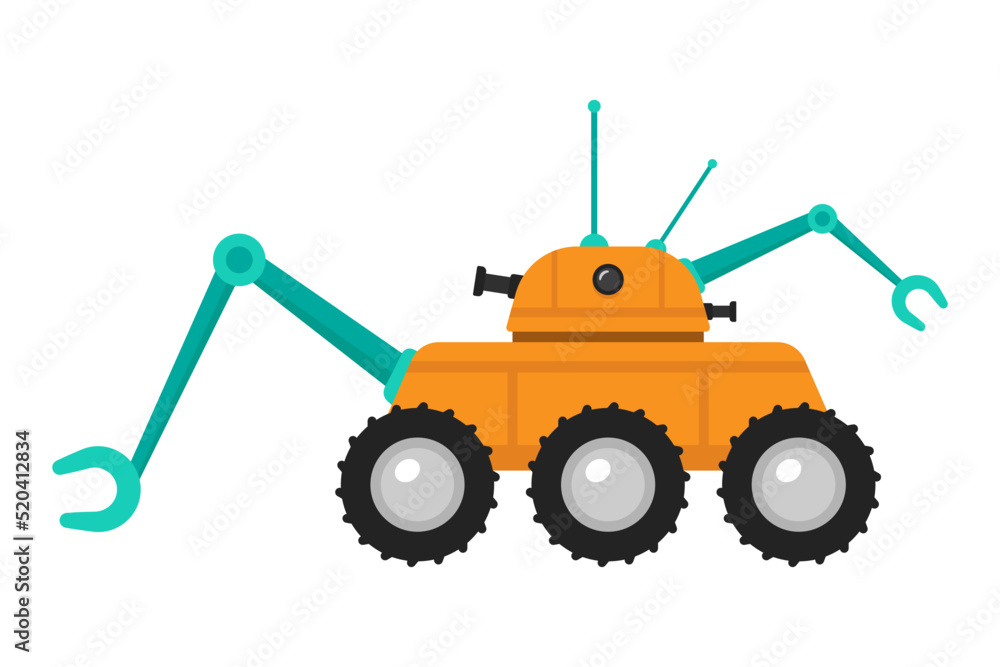 Moon rover icon. Color silhouette. Side view. Vector simple flat ...