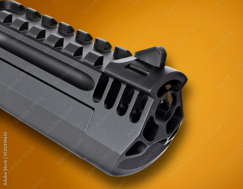 Front sight and rail on a semi automatic pistol Stock Photo | Adobe Stock