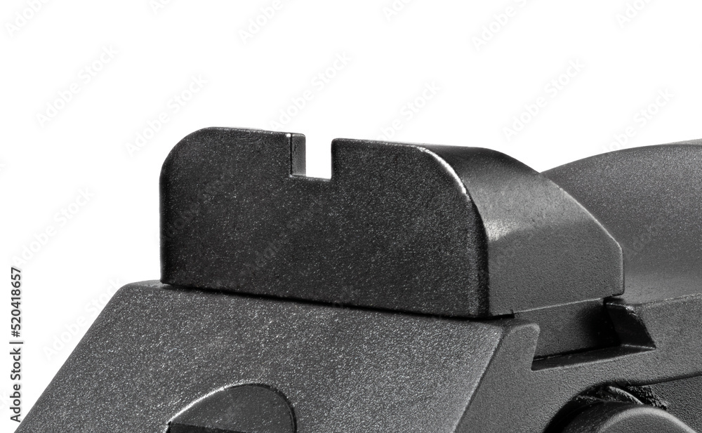 Isolated rear sight on a semi automatic pistol Stock Photo | Adobe Stock