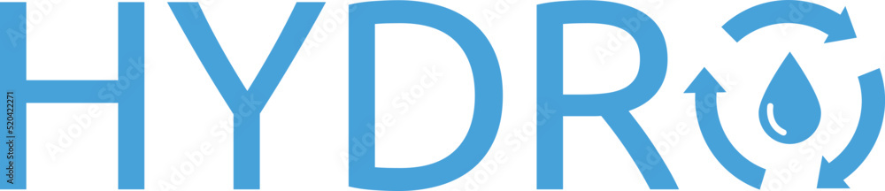 Renewable energy and hydroelectric power typographic design. Text and ...