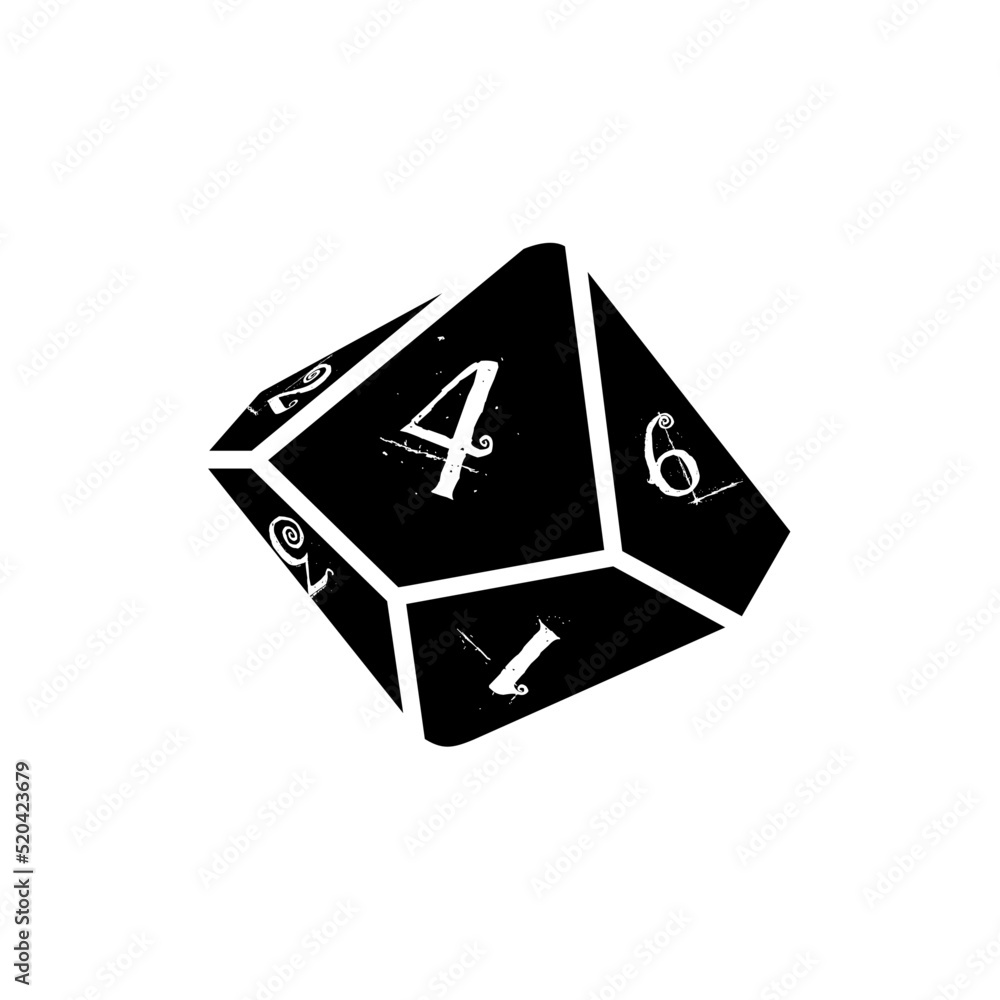 kostka dziesięciościenna, k10, d10, rpg, gra, dice - ikona wektorowa ...