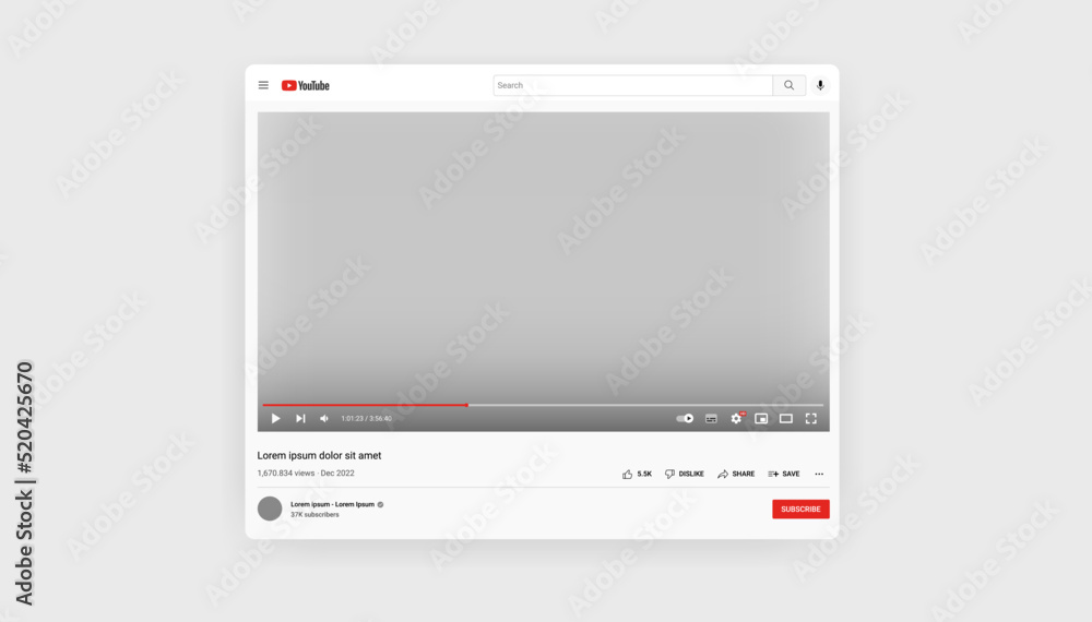 Transparent YouTube template video frame window TRONDHEIM, NORWAY ...