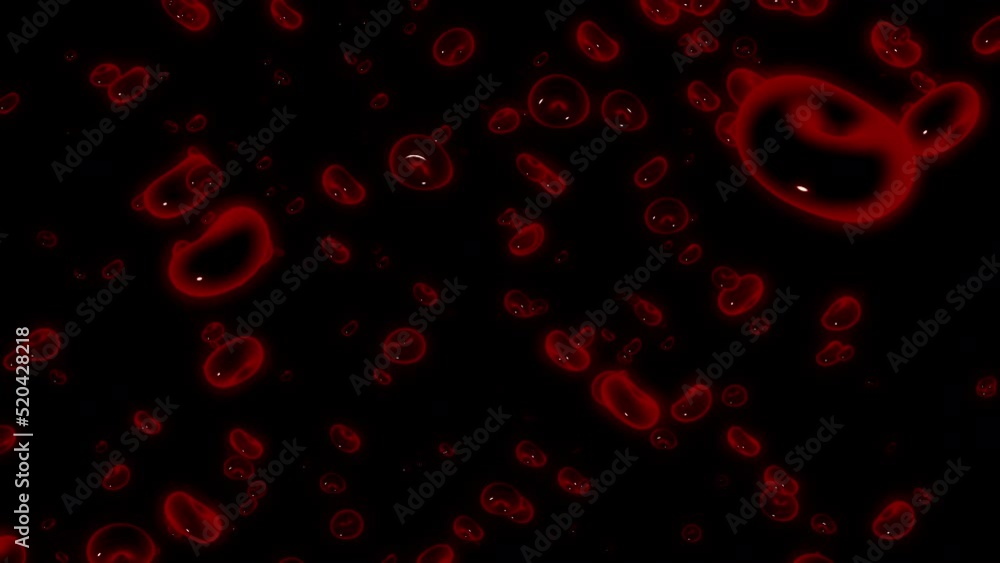 Moving 3d blood cells. Motion. Animation of biological cells in ...