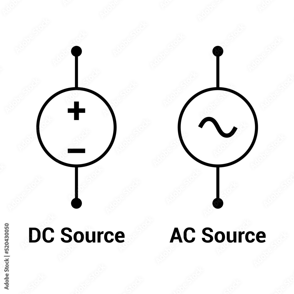 DC And AC Voltage Source Vector De Stock Adobe Stock