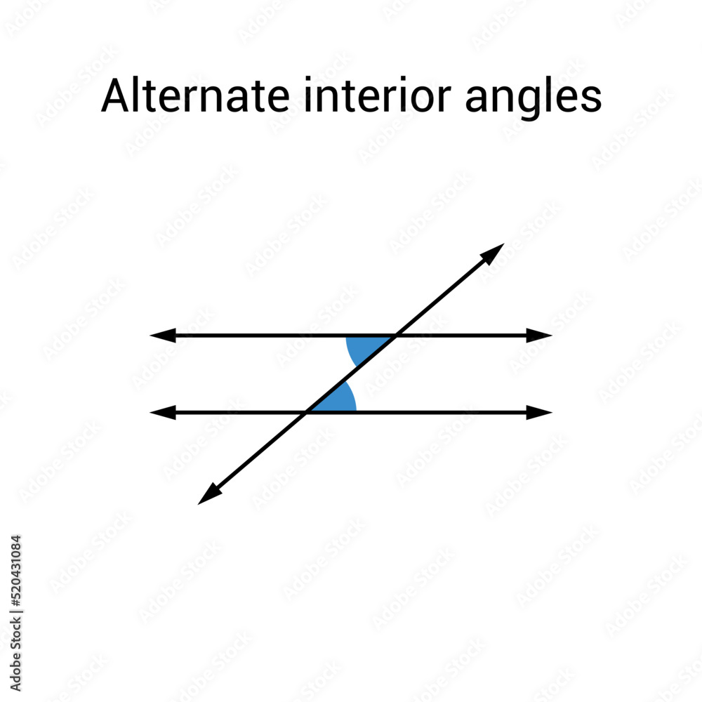 Alternate interior angles with parallel lines in mathematics Stock ...