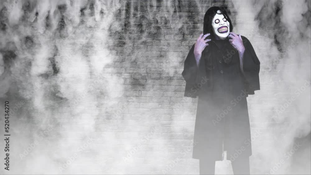 Zombie in Front of Brick Wall in the Fog 4K features a jittery Zombie ...