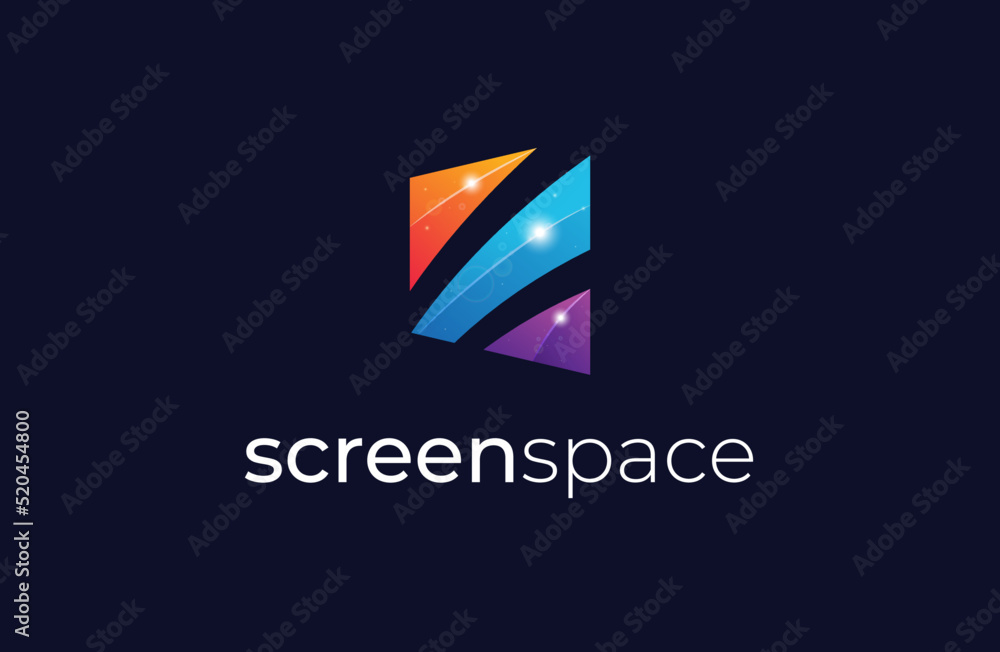 colorful screen logo design inspiration Stock Vector | Adobe Stock