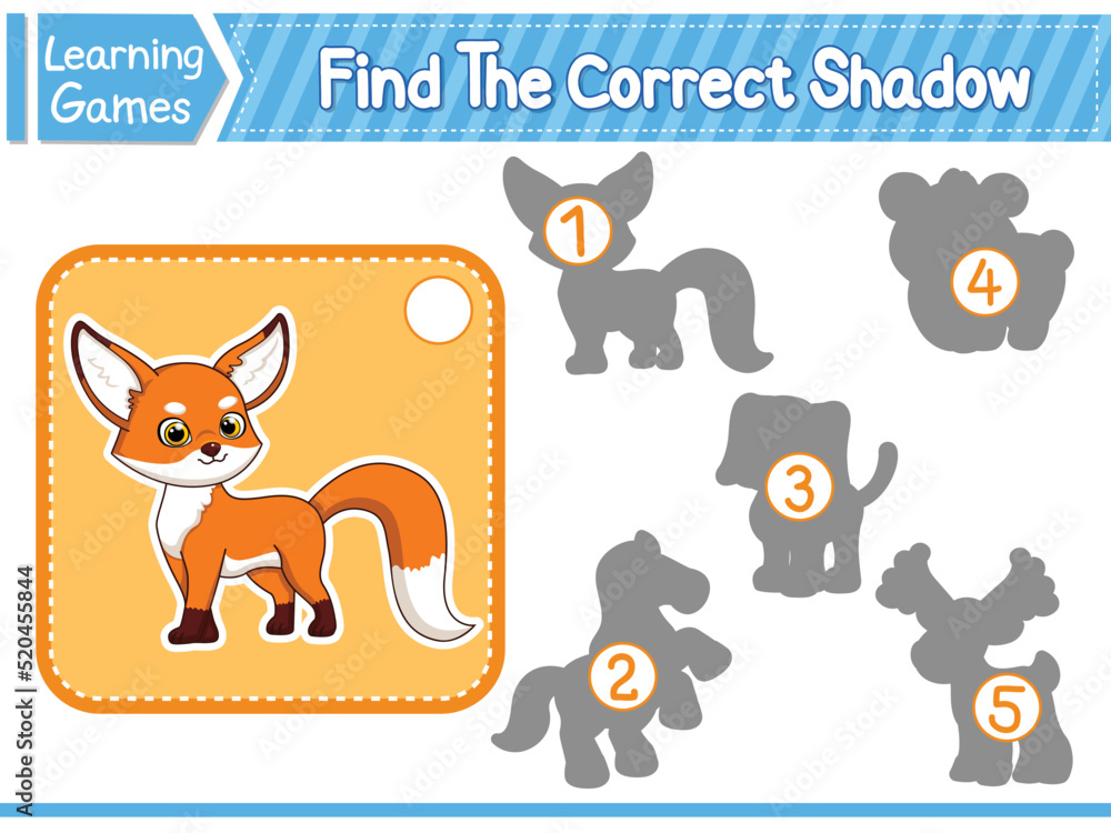 Vecteur Stock Find The Correct Shadow Find And Match The Correct Shadow ...