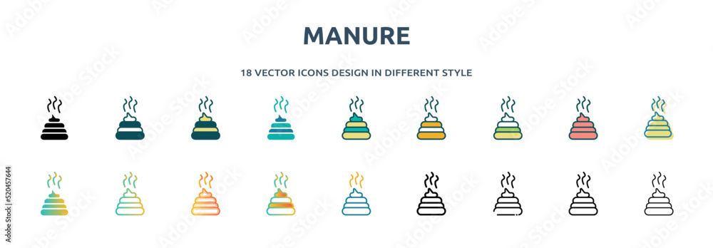 manure icon in 18 different styles such as thin line, thick line, two ...